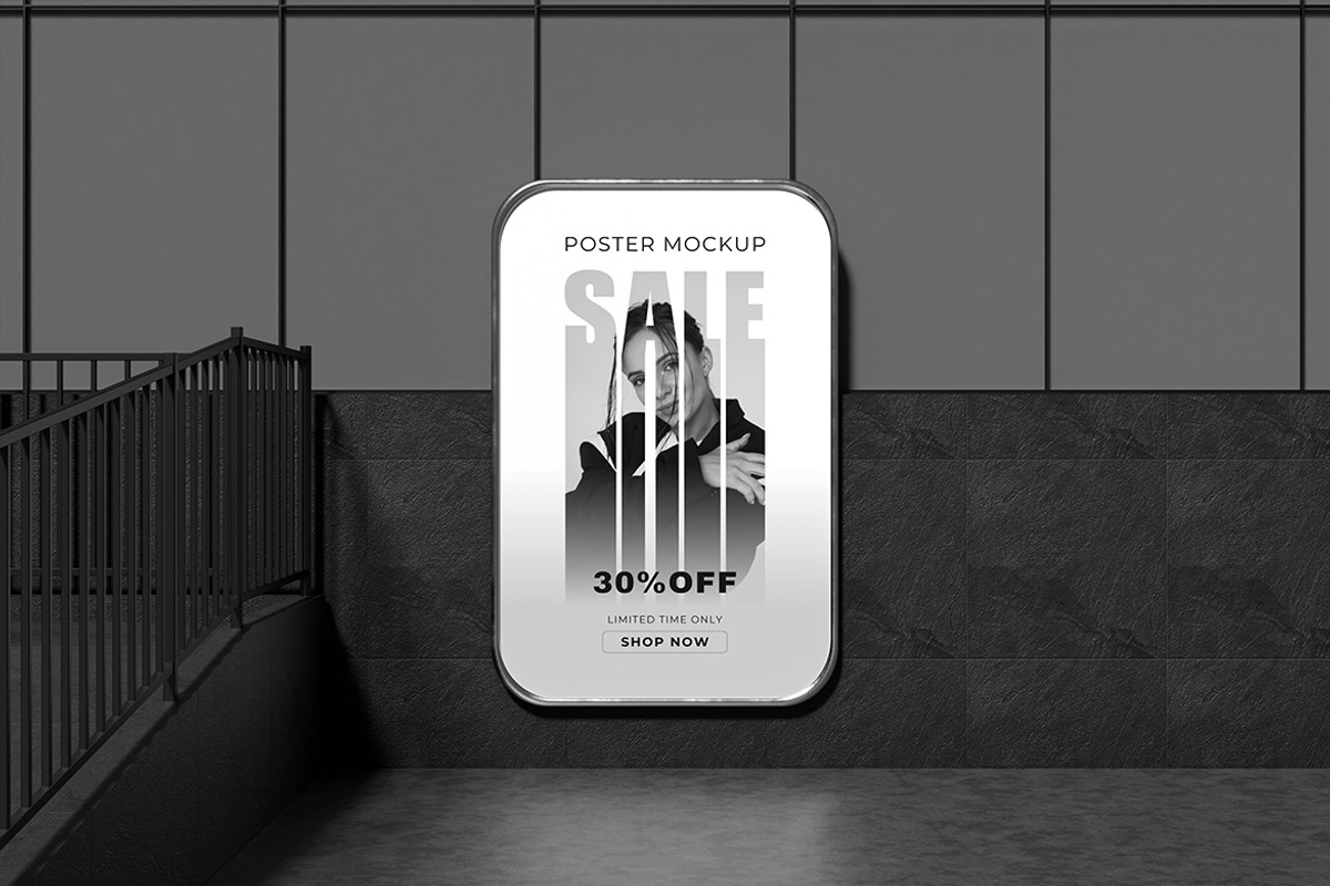 High-Quality Poster Mockup, an Advertising Mockup by swsi-studio