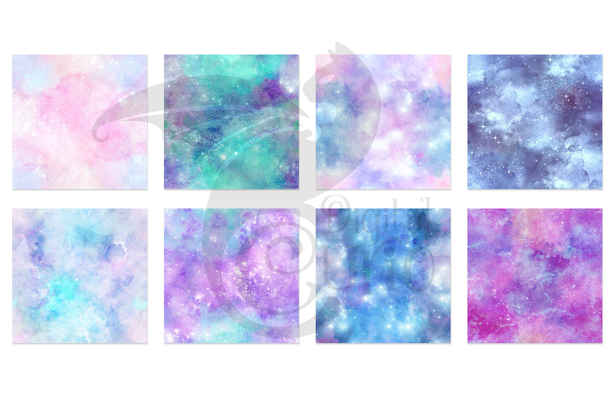 Seamless Painted Galaxy Textures, a Texture Graphic by Digital Curio