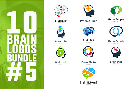 10 Brain Logo Bundle #1, a Branding & Logo Template by PutraCetol Studio