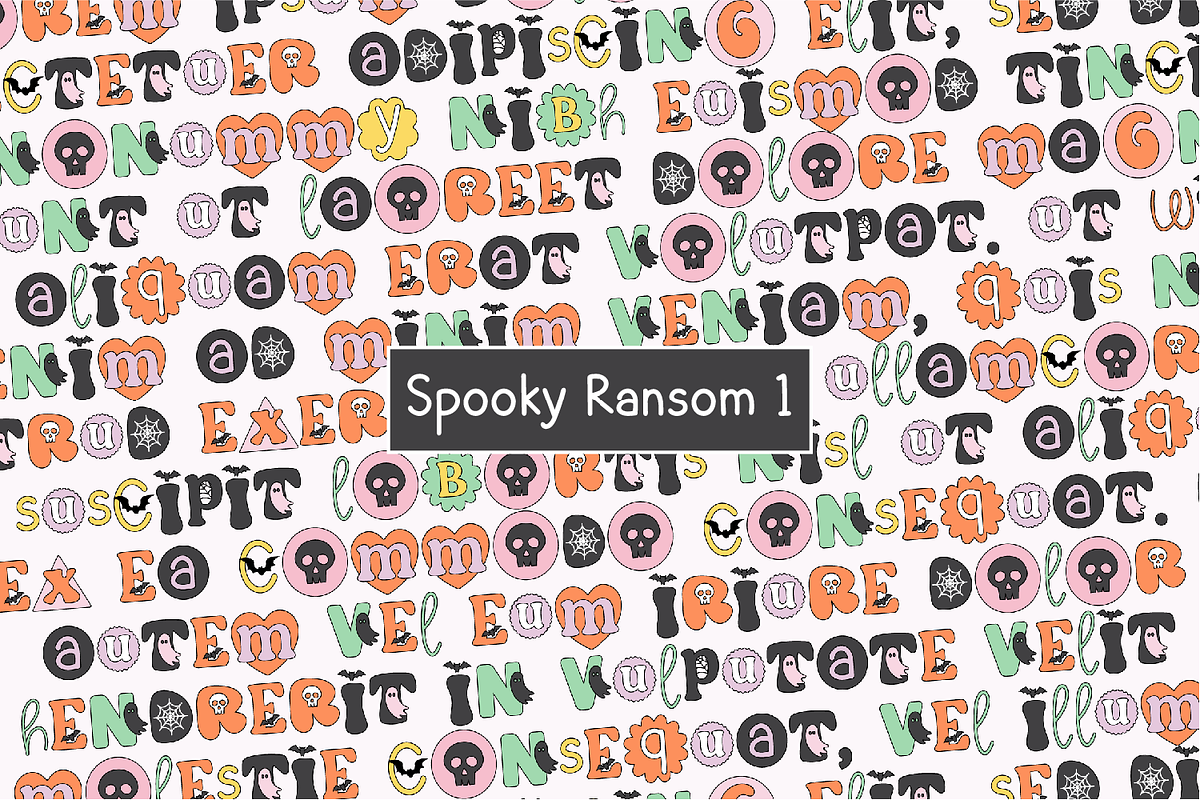 SPOOKY RANSOM Halloween Cut Out Font, a Handwritten Font by Blush Font Co.