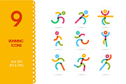 Running / running man icons, a Graphic by jenny lipets
