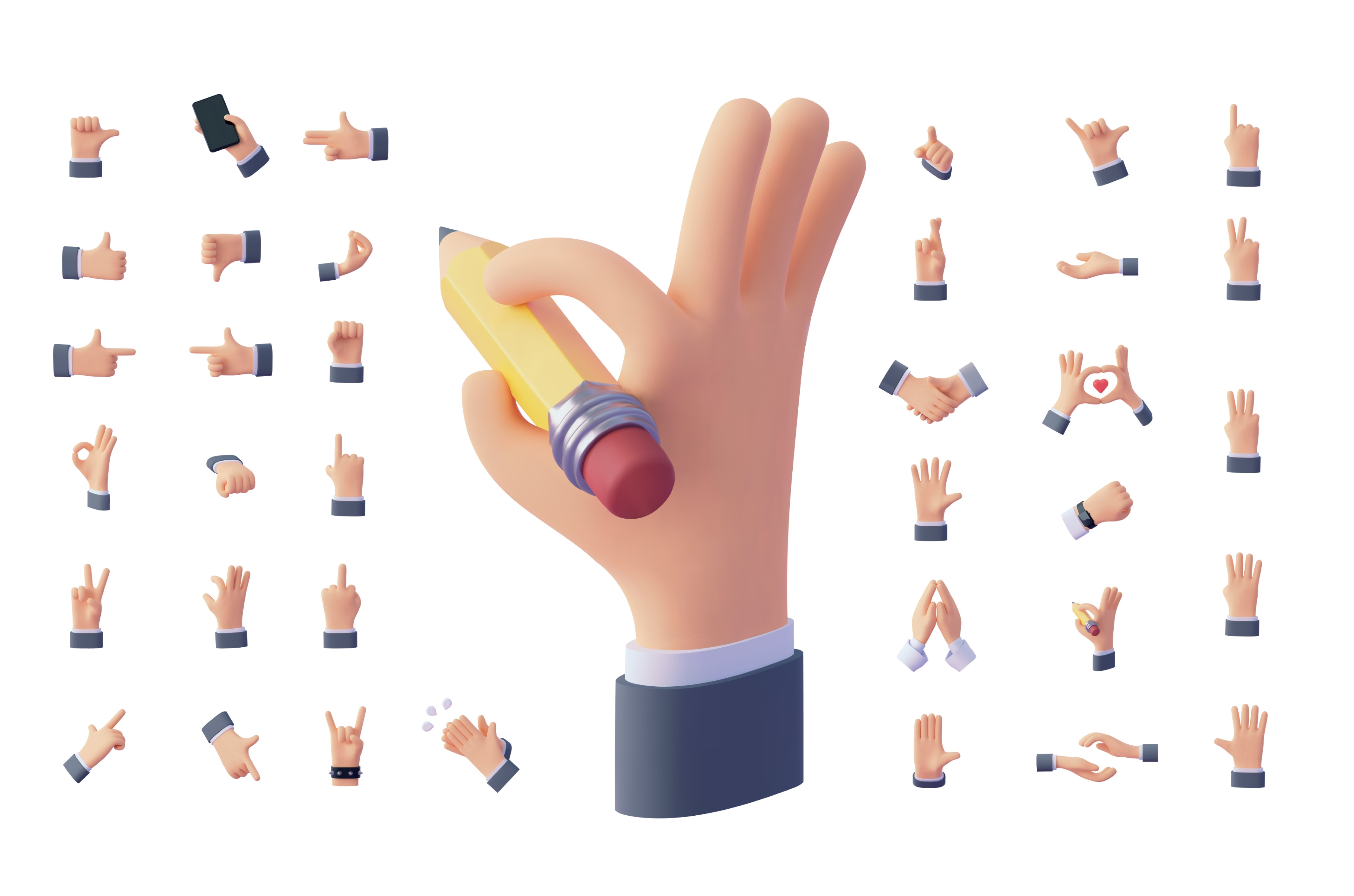 Vector hand gesture set | Creative Market