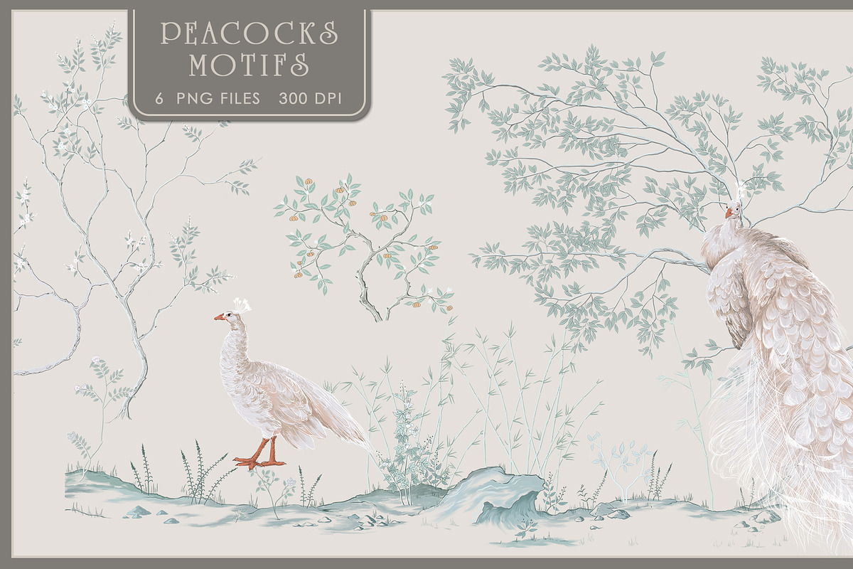 Fresco collection "Peacocks mural"
