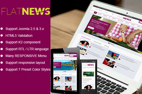 SJ Flat News -Template for news site, a Websites & App Template by YouTech