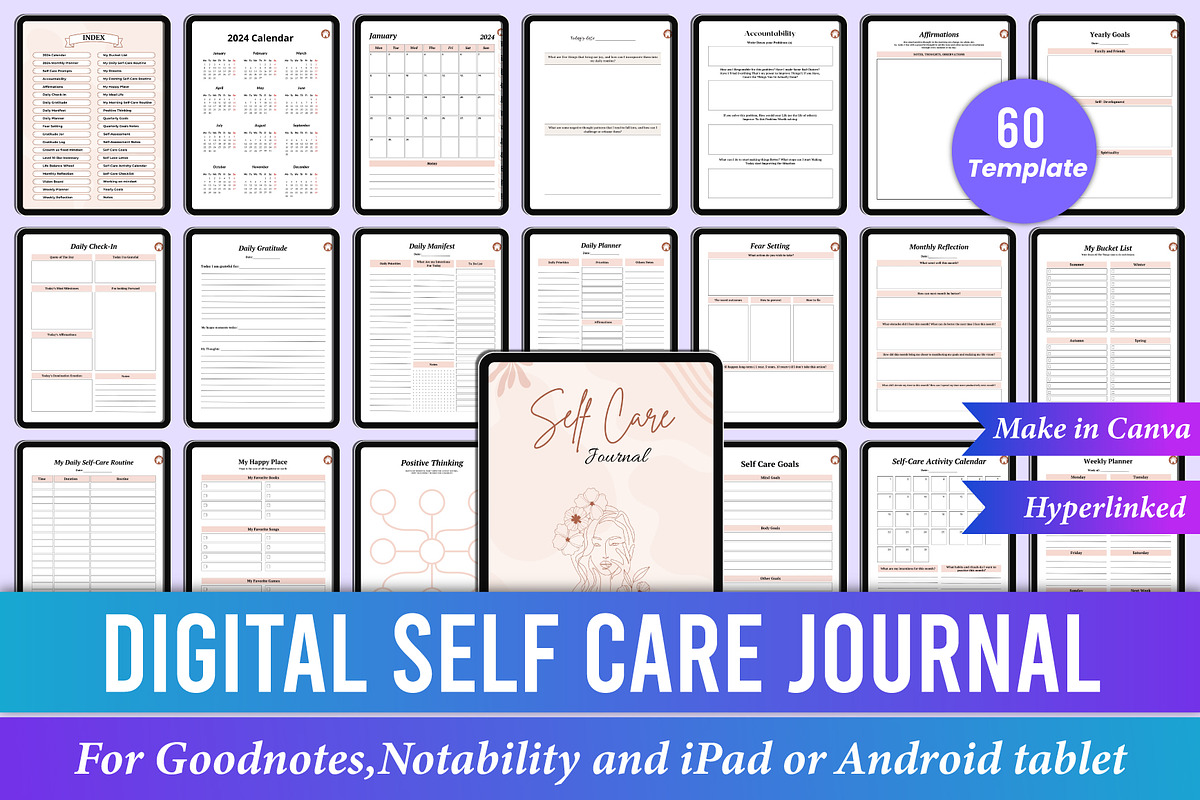 Mega Digital Planner Bundle Canva, a Stationery Template by Mustafiz