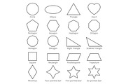 Basic geometric outline flat shapes | Background Graphics ~ Creative Market