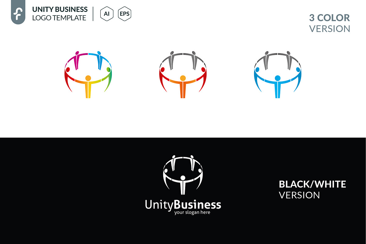 Unity Business Logo, a Branding & Logo Template by ft.studio