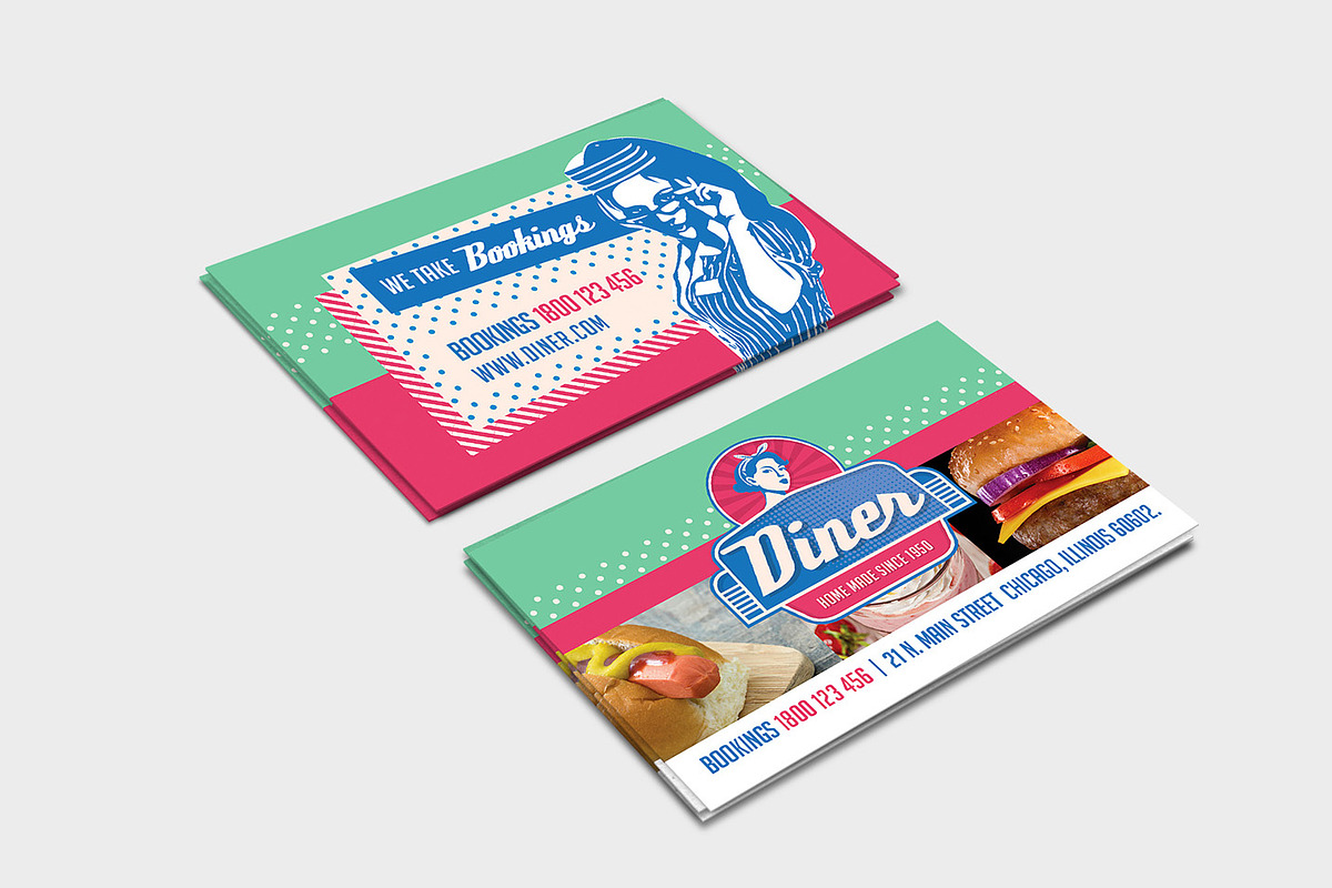 American Diner Business Card, a Business Card Template by BrandPacks
