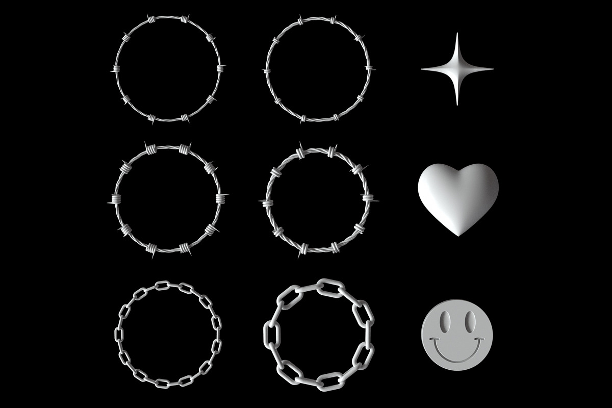 Chrome Style Kitbash, an Object 3D Model by MiksKS