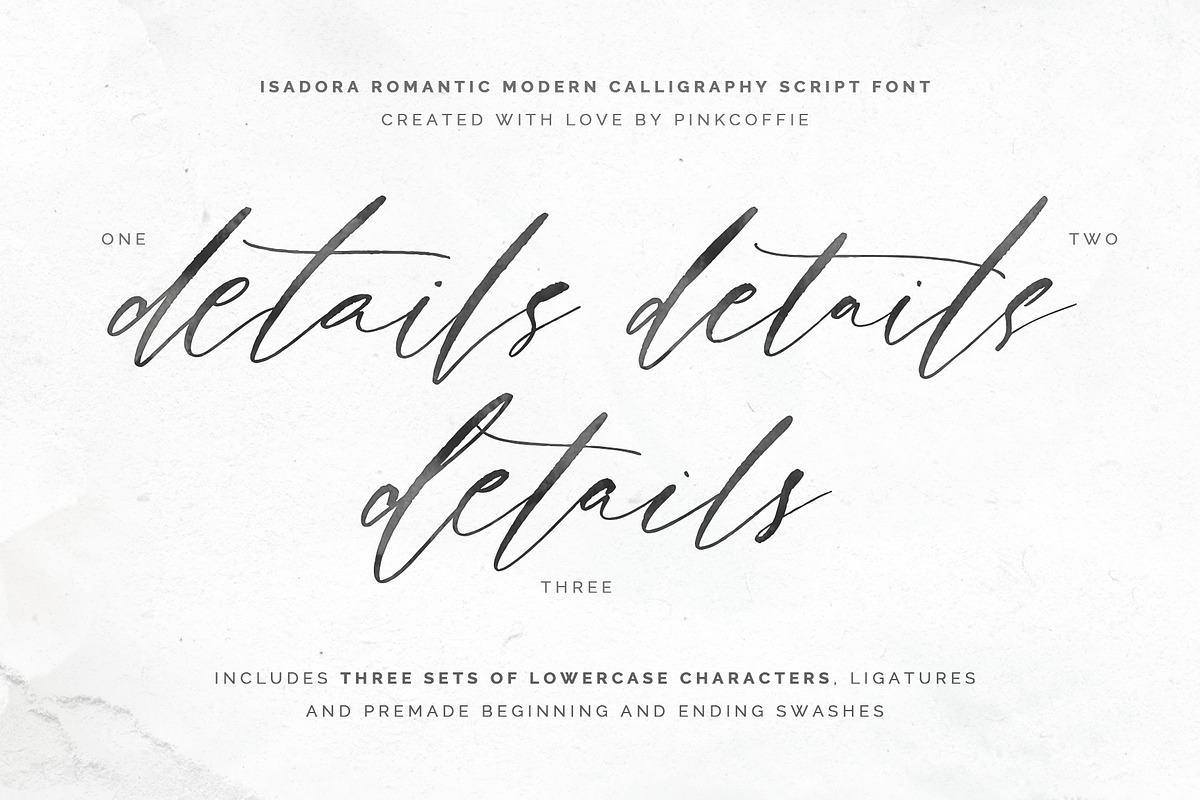 Isadora I Rustic Wedding Script Font, a Script Font by Pink Coffie
