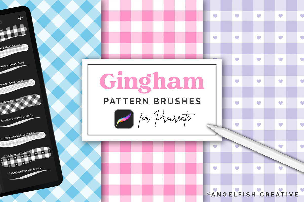 Gingham Pattern Procreate Brushes