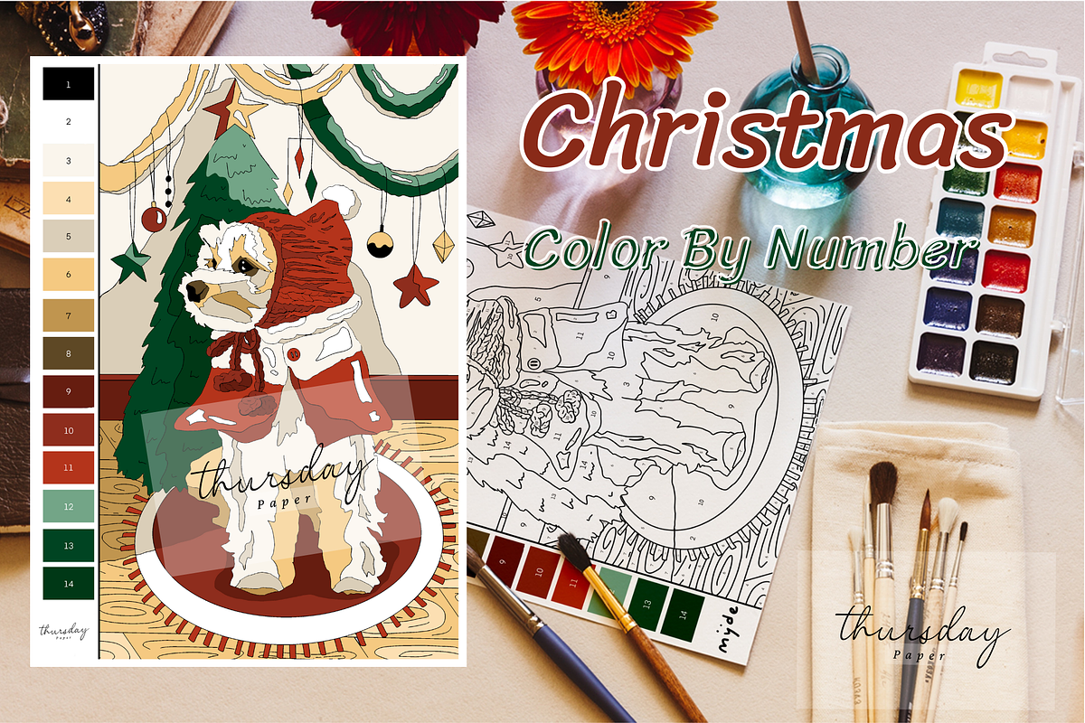 Christmas Color By Number, an Illustration by Thursdaypaper