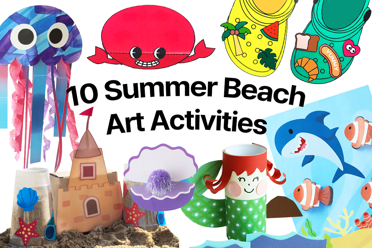 10 Summer Beach Art Activities, an Education Illustration by DRAWINART