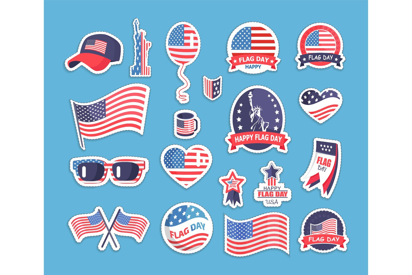Flag Day of the USA Themed Souvenirs Collection, an Object Graphic by ...