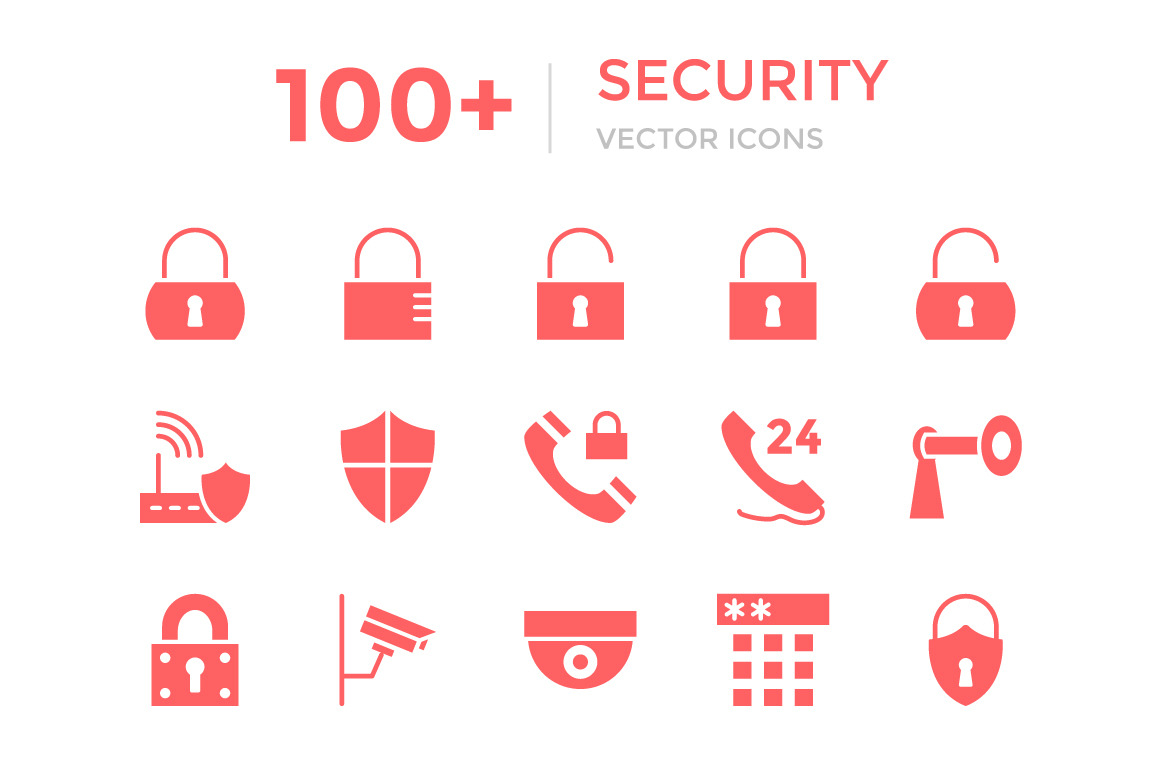 100+ Security Vector Icons, a Solid Icon by Vectors Market