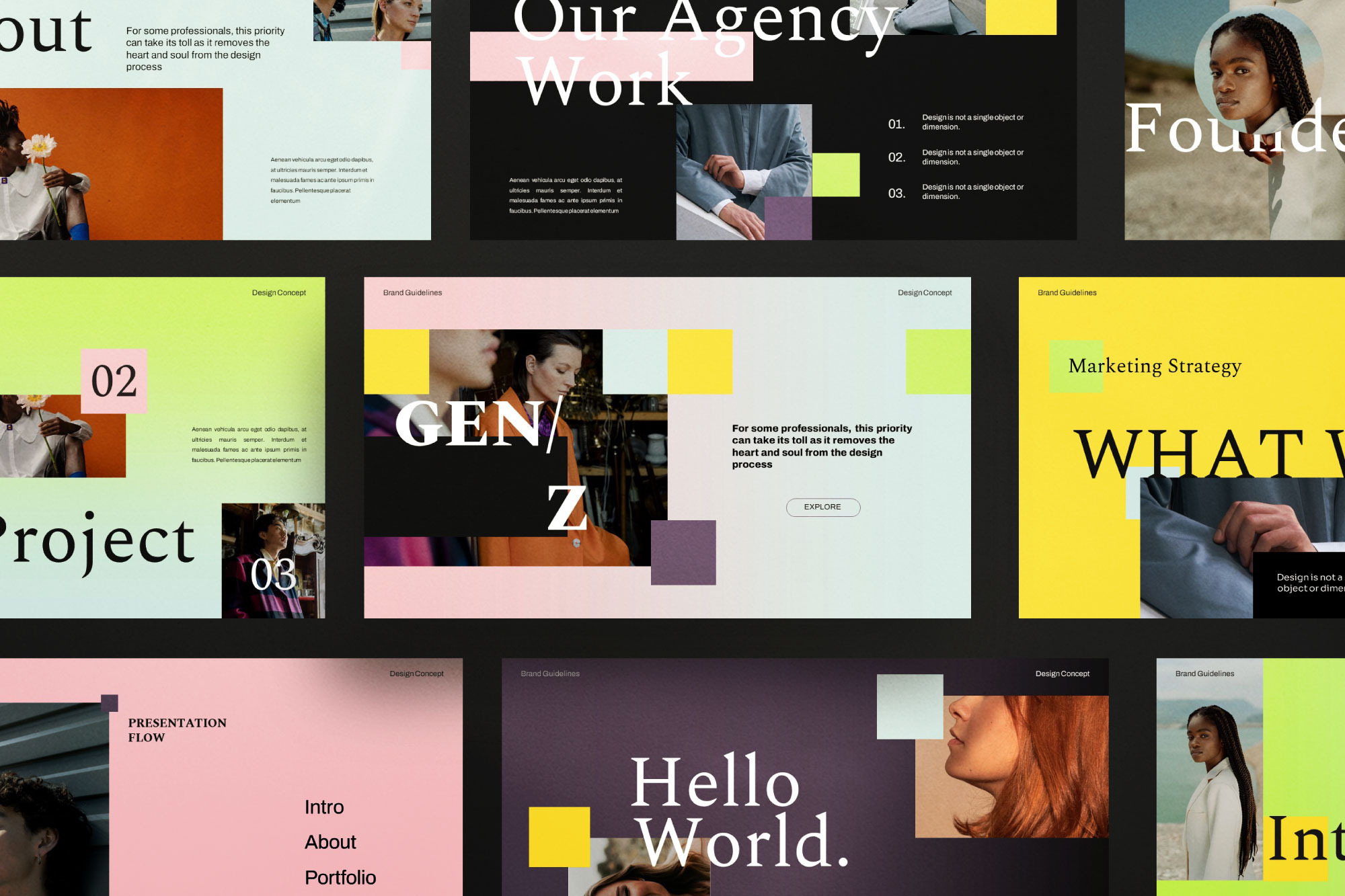 Gen-Z Minimal Google Slides, a Presentation Template by Dirtytemp Studio