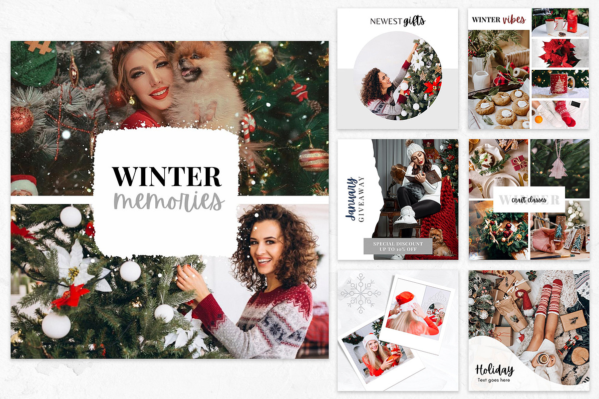 Christmas Instagram Post templates, a Social Media Template by SwitzerShop