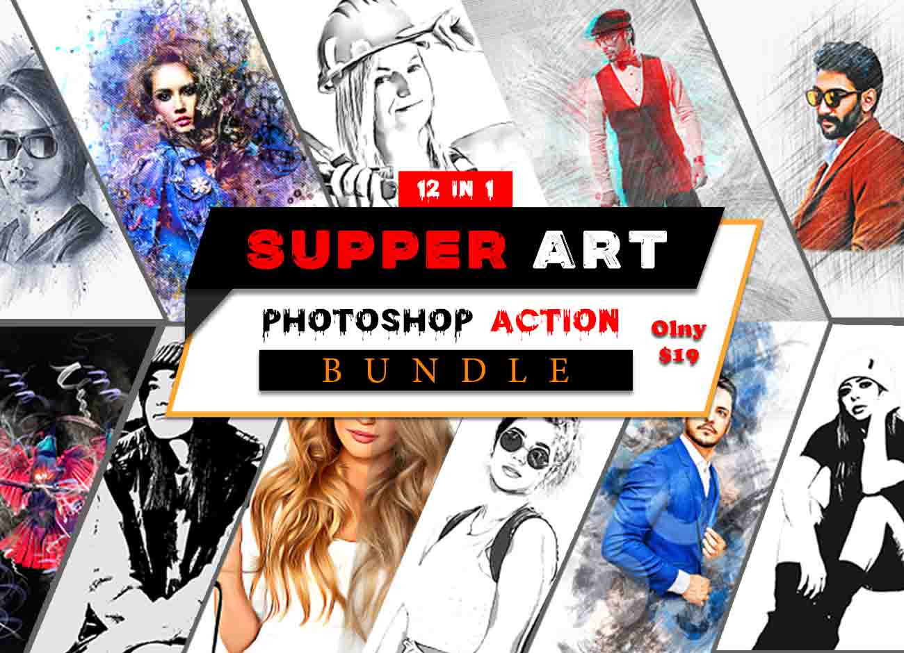 Supper Art Photoshop Action Bundle, an Action Add-On by Studio Retouch ...