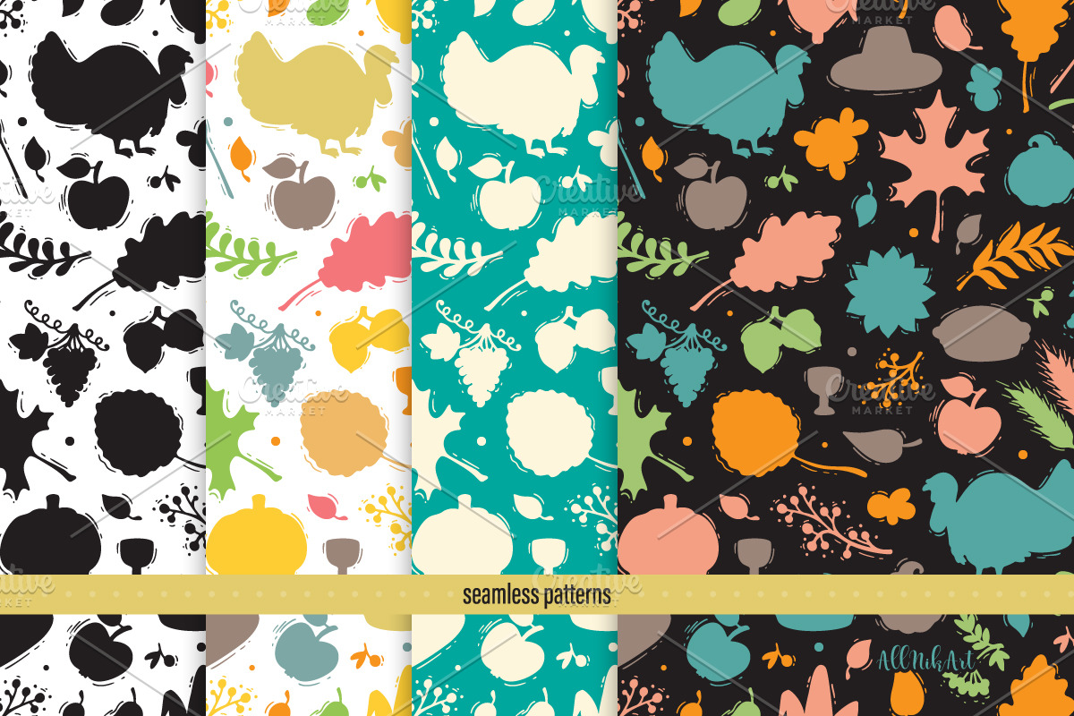 Thanksgiving Day, Fall Patterns, a Pattern Graphic by AllNikArt