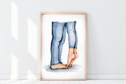 Legs on Tiptoe love Watercolor, a Decorative Illustration by EkaterinaViArt