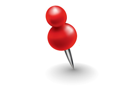 Red pushpin with shadow isolated on, an Object Graphic by the8monkey