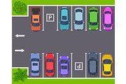 Car parking top view. Cars on street | Background Graphics ~ Creative ...