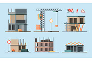 Construction stages. Building houses | Background Graphics ~ Creative ...