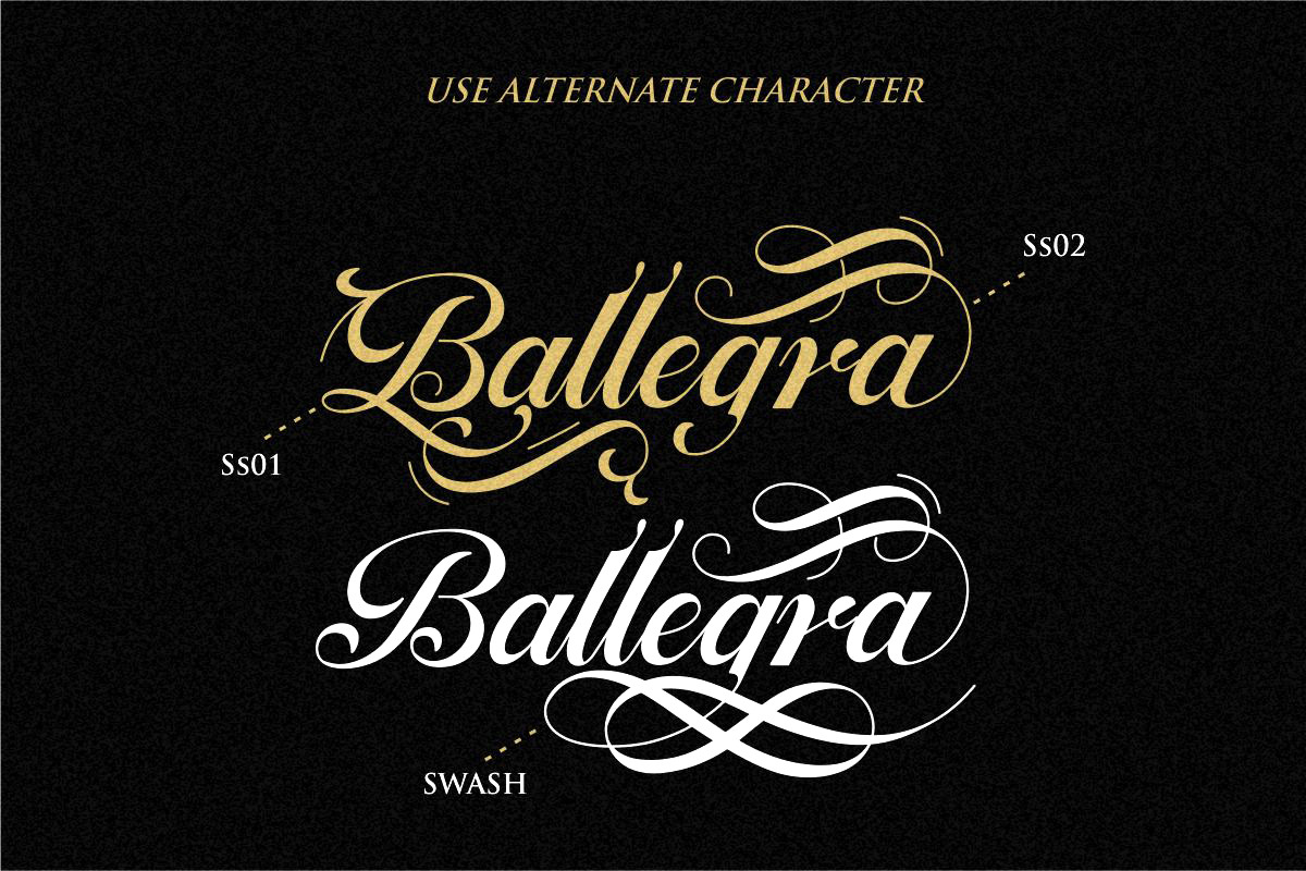 Ballegra Script Outline & Solid., a Script Font by typeline studio