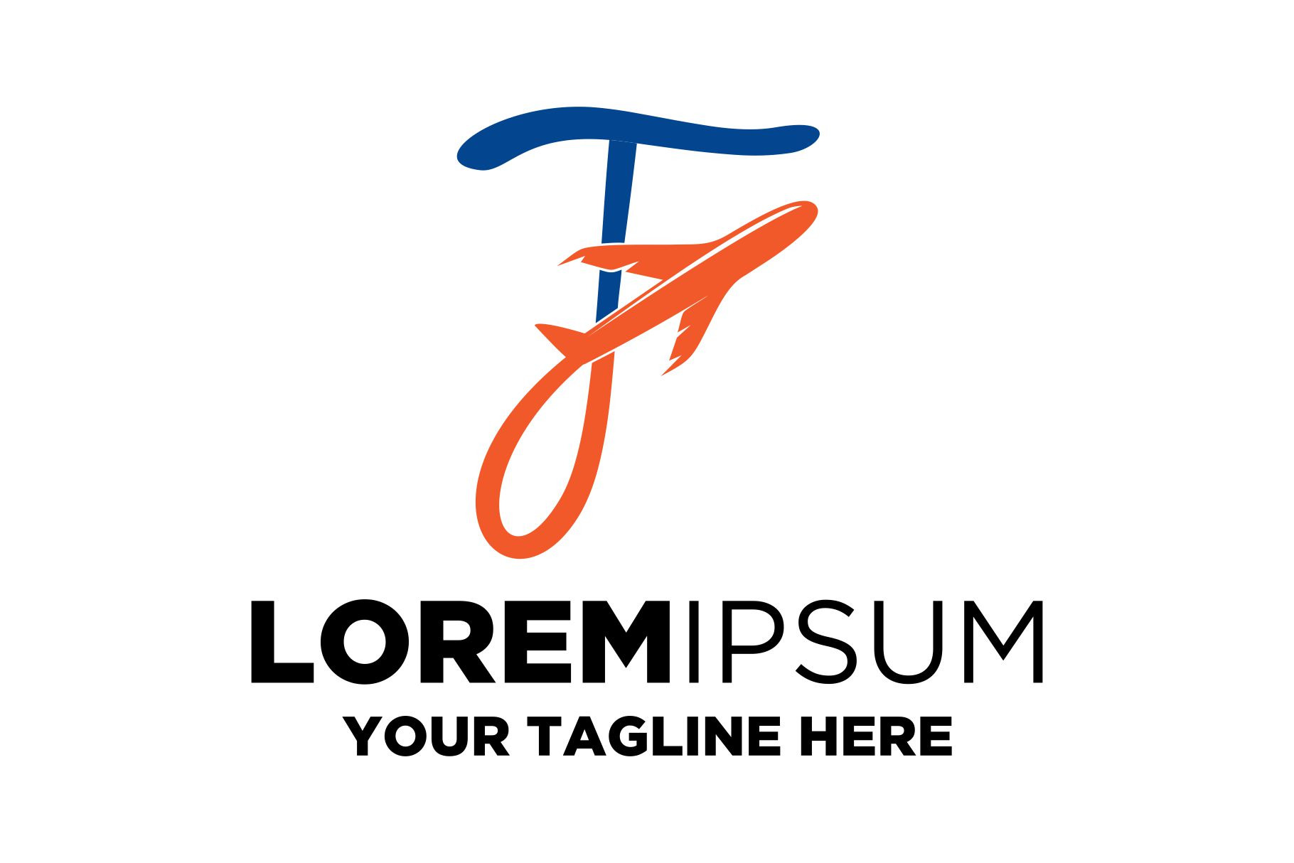 Letter T with plane logo, a Branding & Logo Template by REDVY CREATIVE