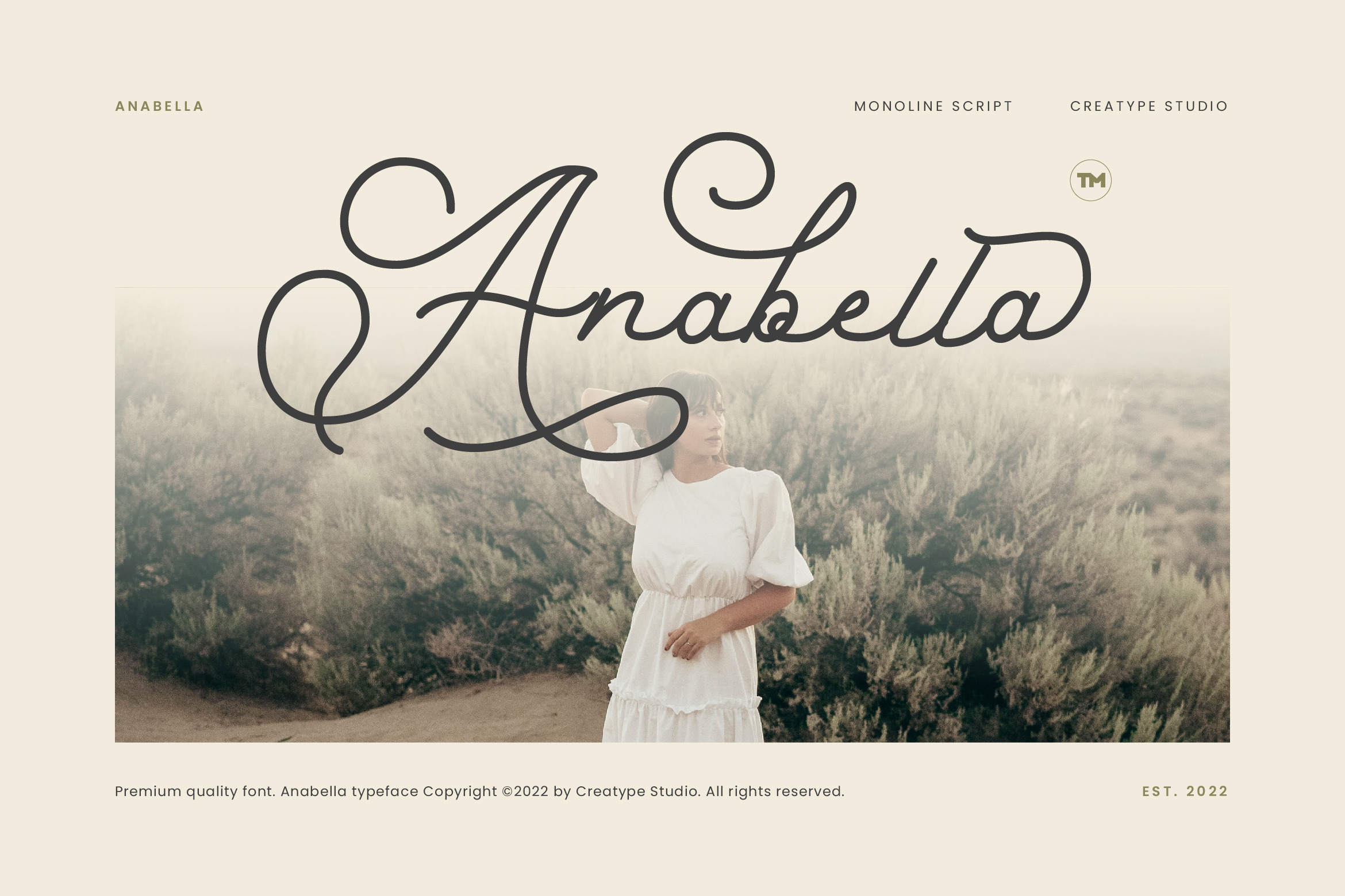 Anabella Monoline Script, a Script Font by Creatype Studio