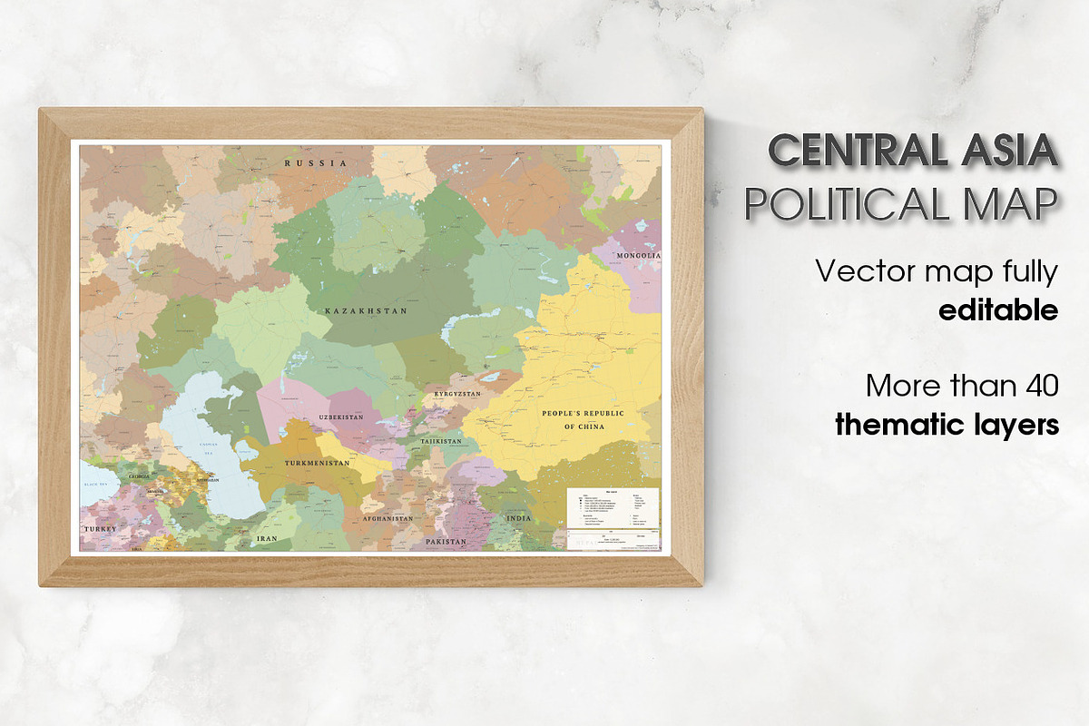 Political Map of Asia - Central Asia