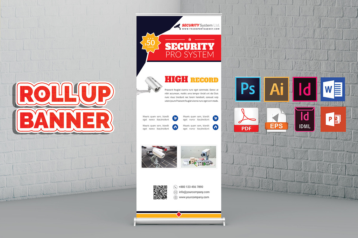 Security System Roll Up Banner V-03, a Flyer Template by Imagine Design ...