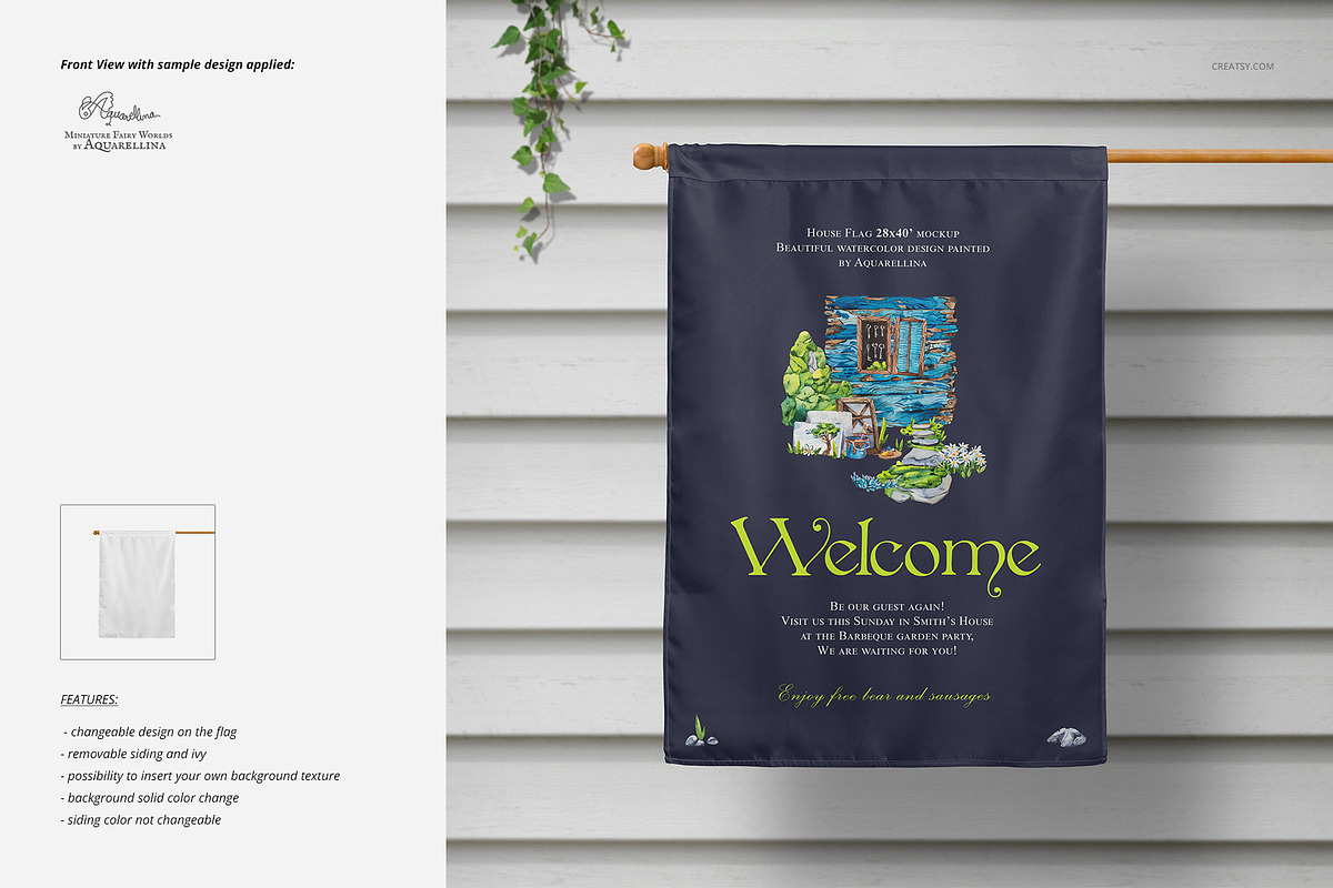 Large House Flag Mockup Set, a Household Mockup by Creatsy