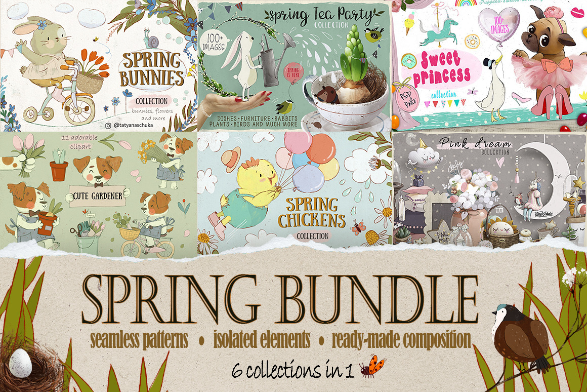 Spring Illustrations Bundle