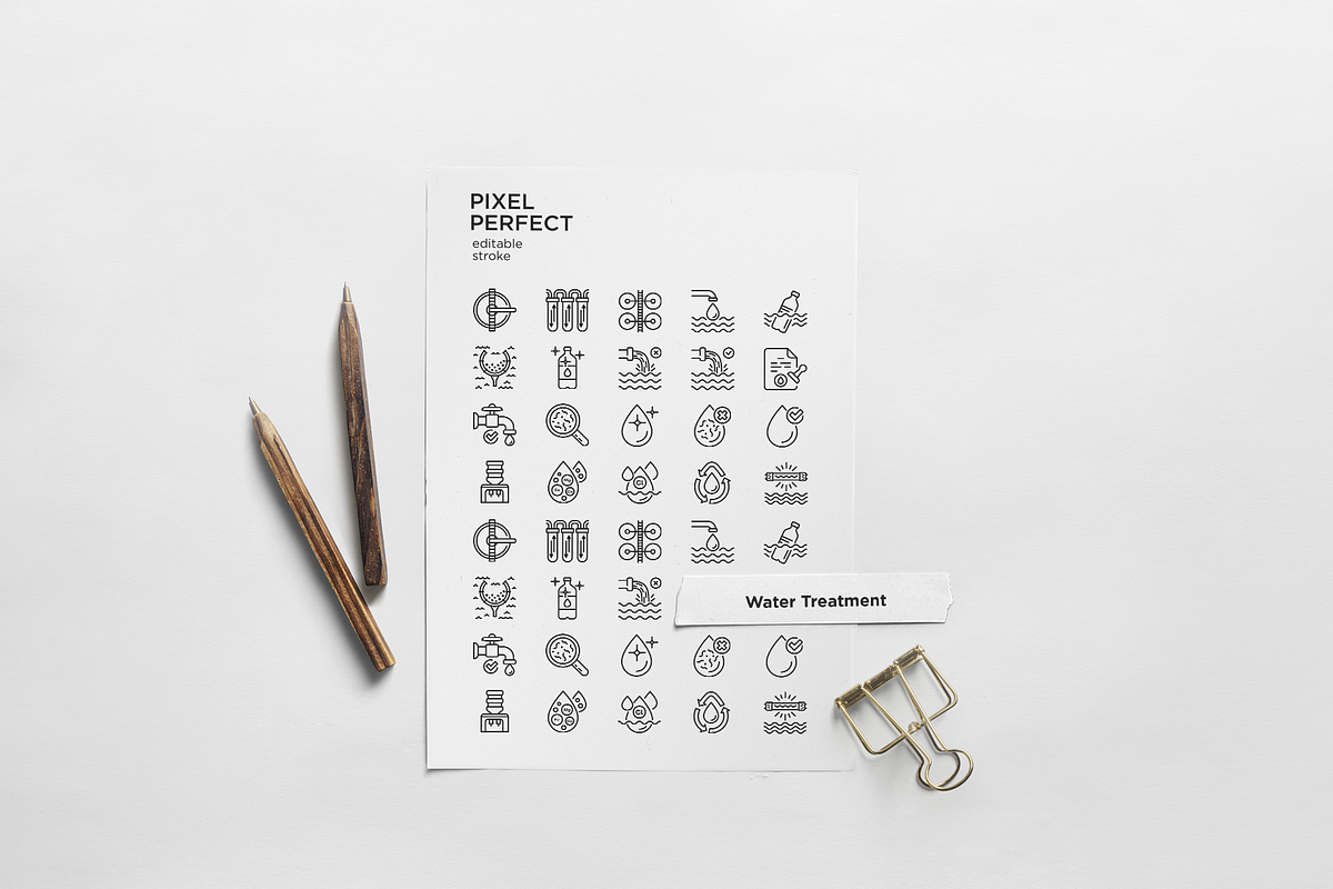 Water Treatment Icon Set Pixel Perfect