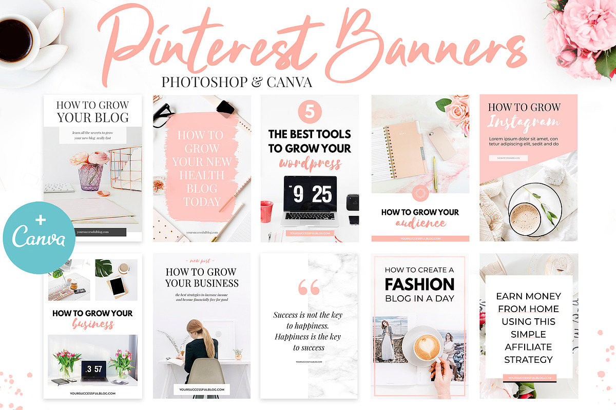 Canva Pinterest Templates, a Social Media Template by SwitzerShop ...