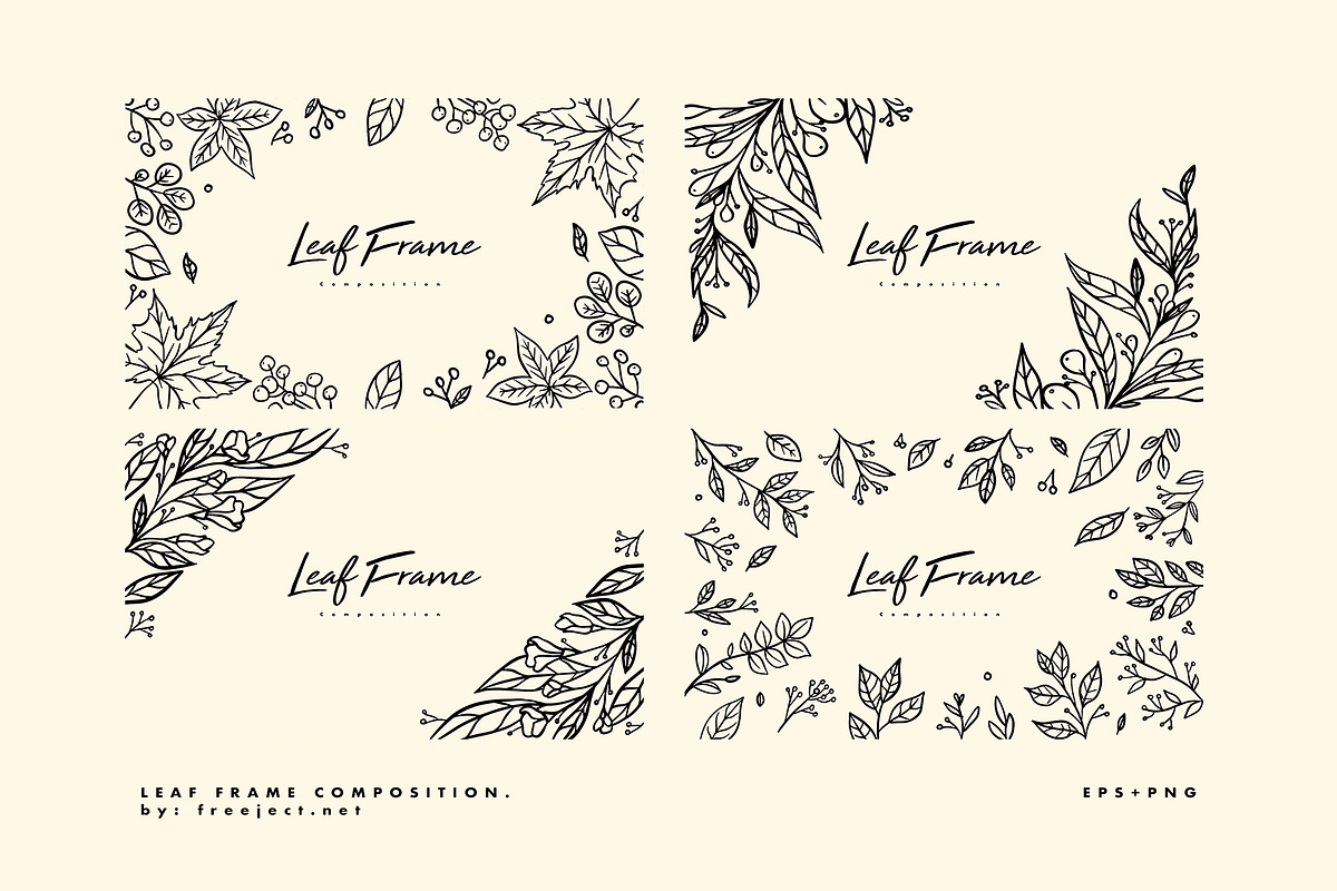 60+ Leaf Frame Composition Bundle, a Decorative Illustration by ...