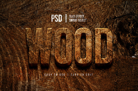 Wood PSD Text Effect | Layer Styles ~ Creative Market