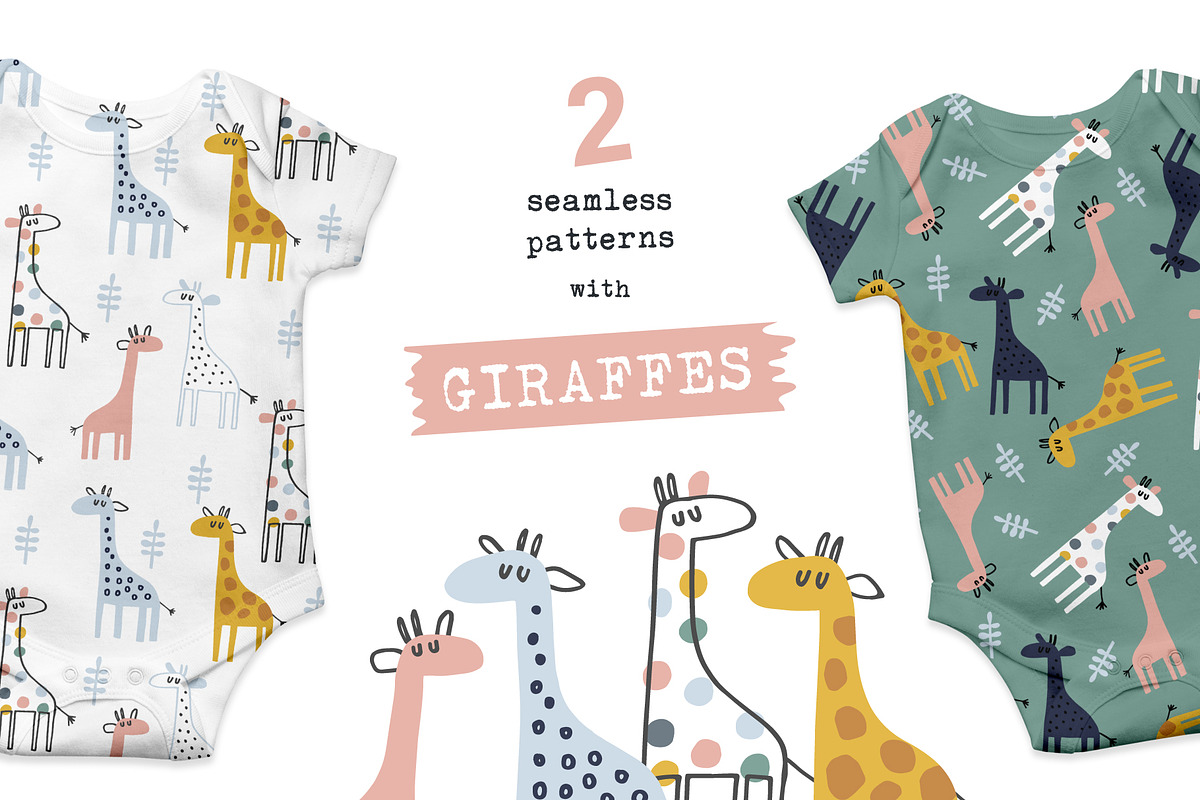 Giraffes, a Pattern Graphic by Olena Kuznietsova
