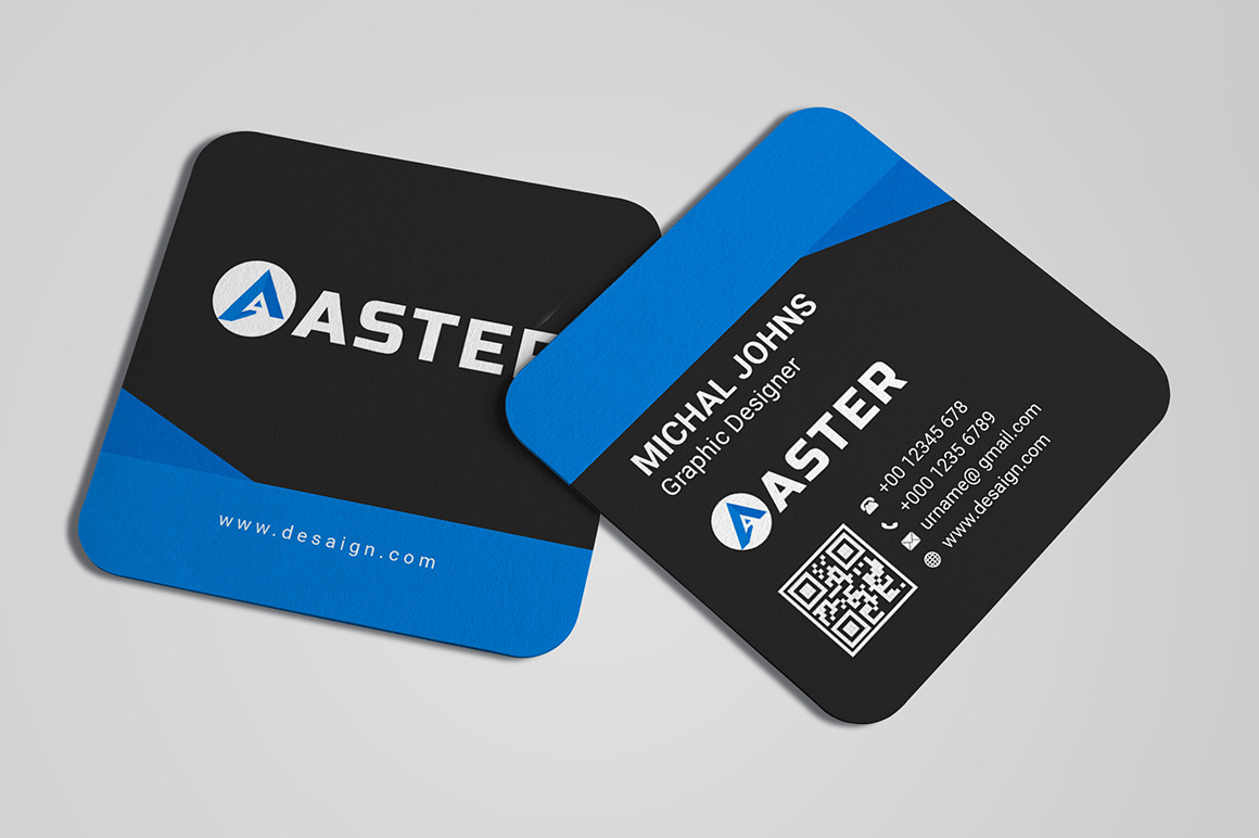 Square Business Card, a Business Card Template by UI_Expert