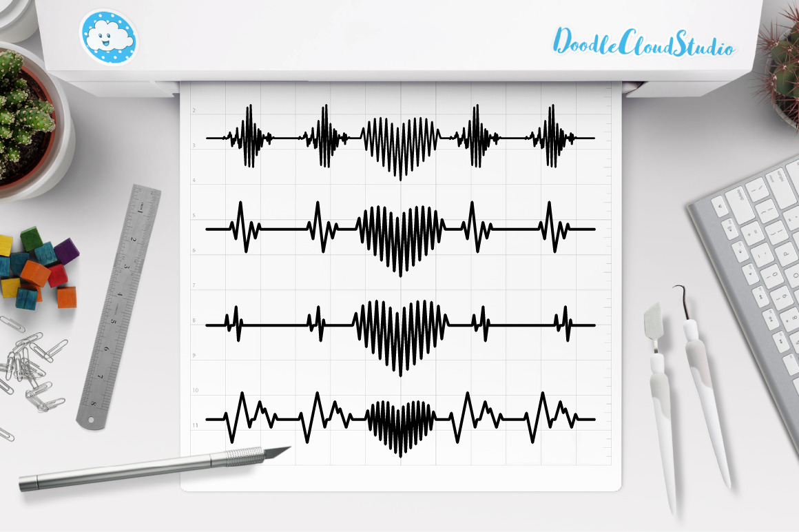 Heartbeat SVG, Heart svg Files, an Illustration by Doodle Cloud Studio