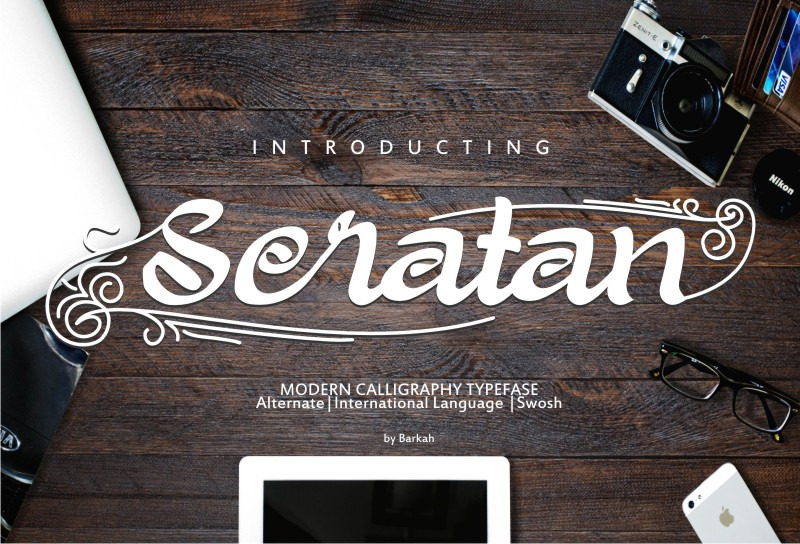 SERATAN, a Handwritten Font by Barkah