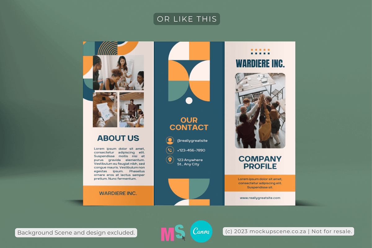 Trifold Pamphlet Canva Mockup Sampler