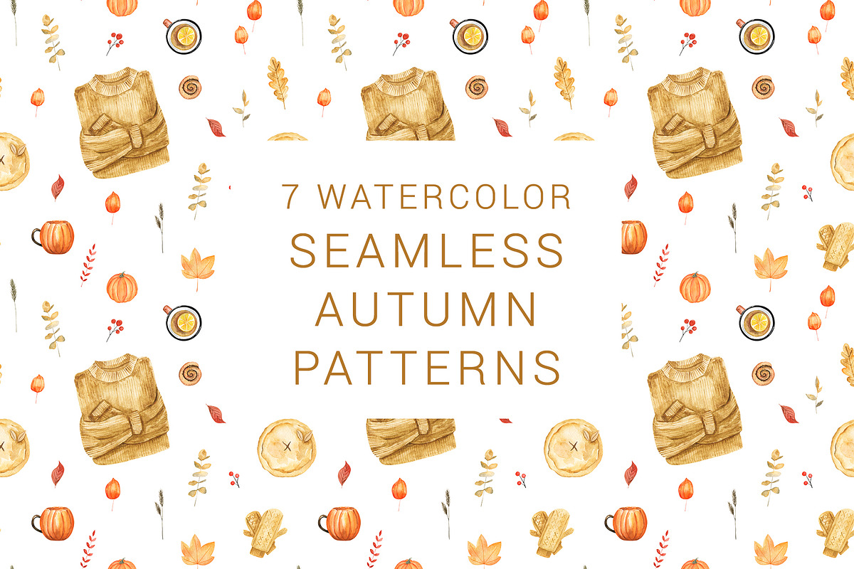 Watercolor autumn bundle, a Seasonal Illustration by LeriaArt watercolor