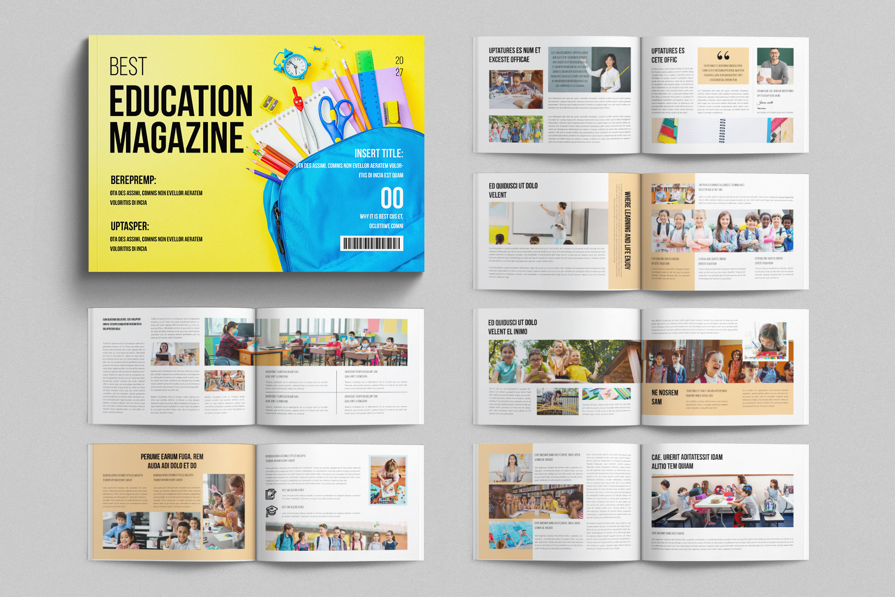 Education Magazine Layout Landscape, a Magazine Template by TemplatesForest