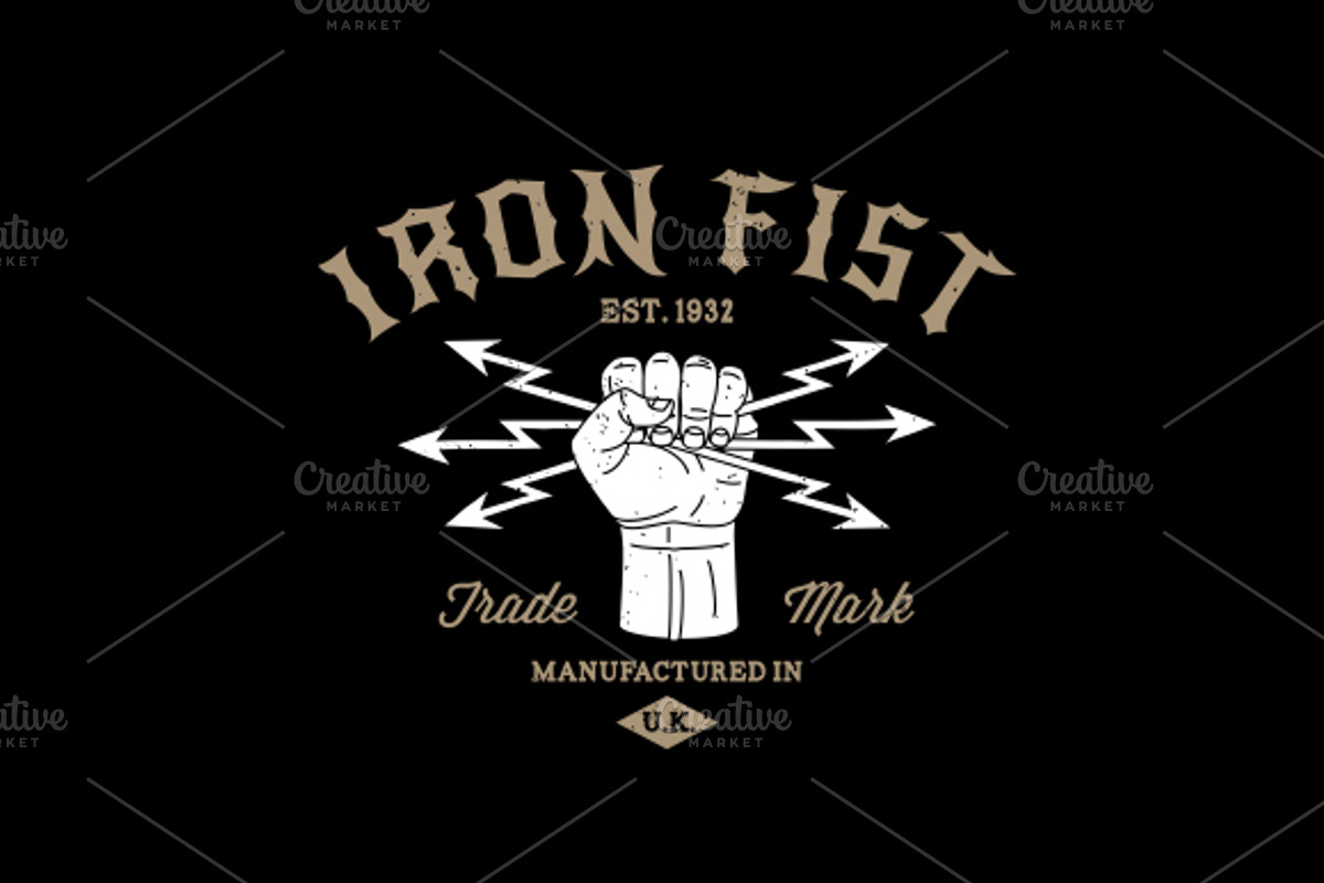 Vintage Label Iron Fist, a Branding & Logo Template by Ezepov