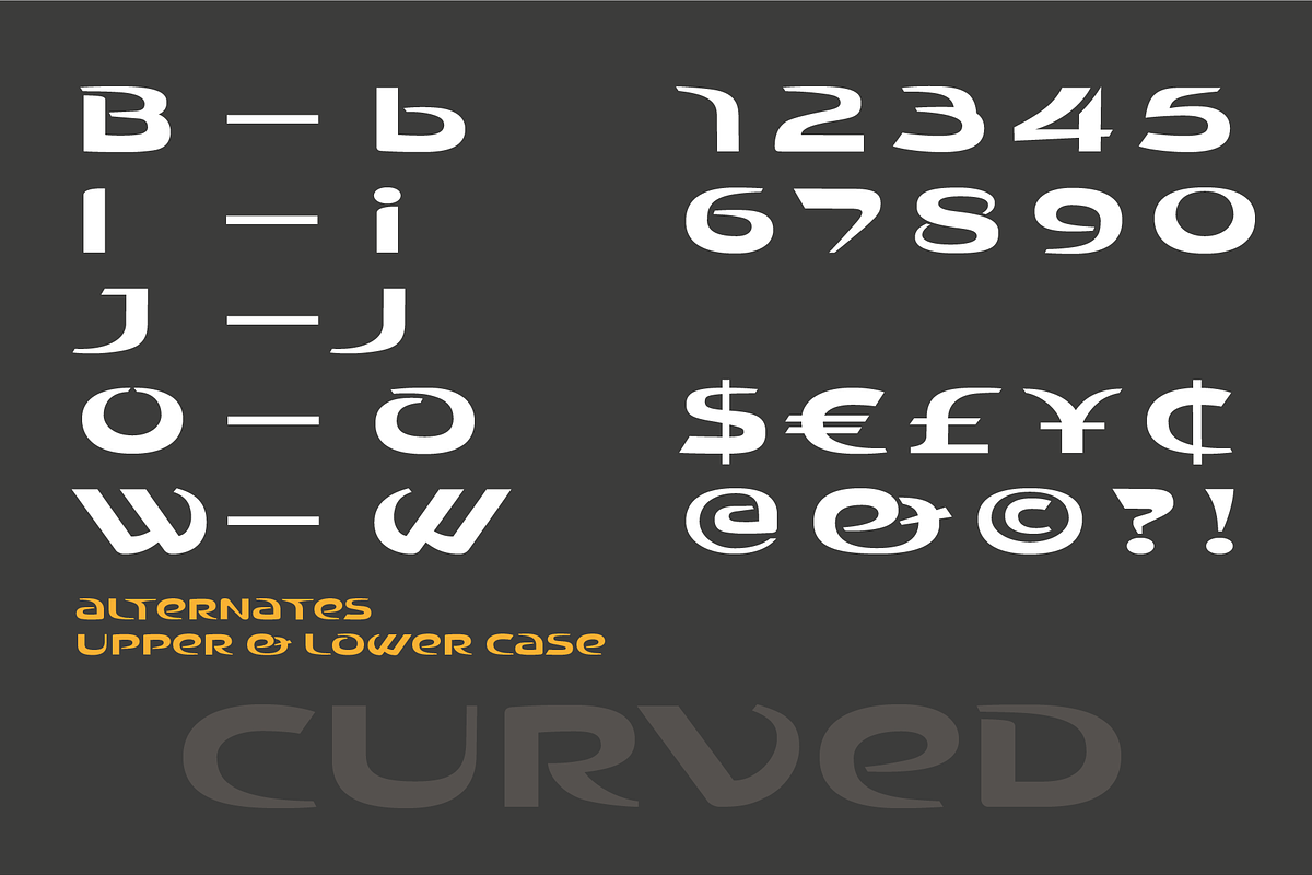 Curved–Dynamic Modern Display Font, a Sans Serif Font by SD-Fonts