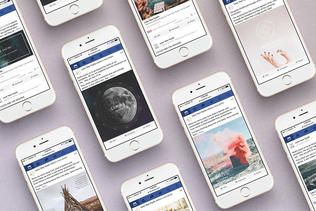 LUMINA Facebook Pack, a Social Media Template by 46&2 Collective