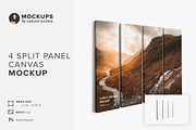 4 Panel Canvas Ratio 1x2 Mockup, an Advertising Mockup by Mockups by ...