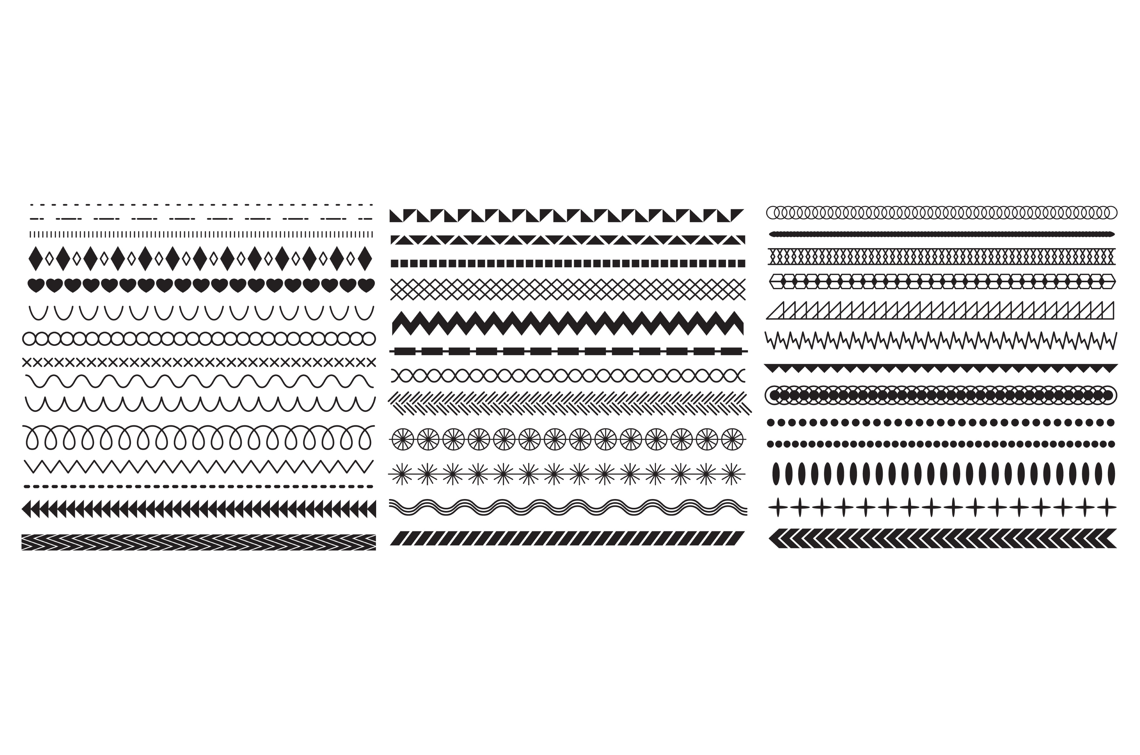 Geometric decorative line borders, a Decorative Illustration by Ksania